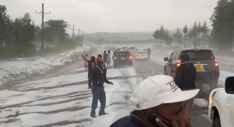 Video/Photos: Unbelievable! Many astonished as 'snow' falls in Nyahururu