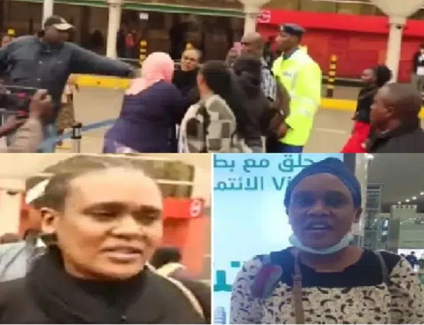 Video: Drama at JKIA as woman arriving from Gulf assaults her