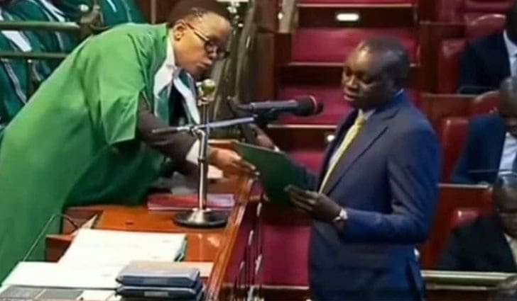 VIDEO: Kapseret MP Oscar Sudi Struggles To Read Oath of Office
