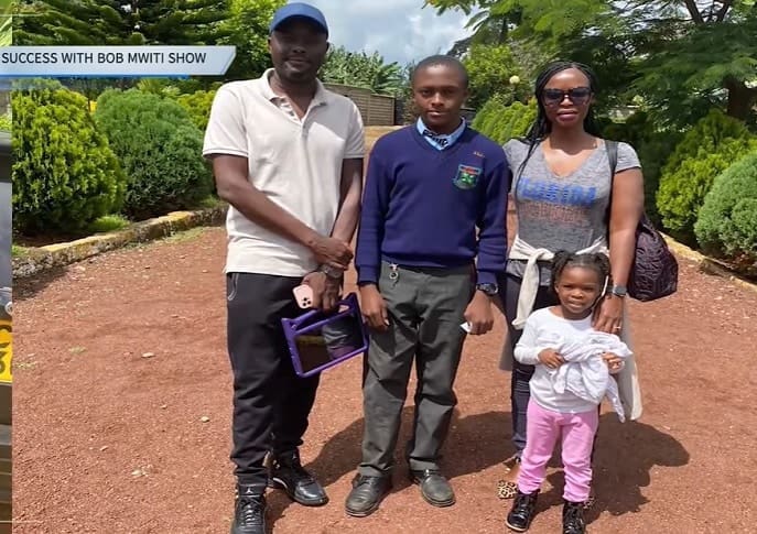 Boy under The Kenya Airlift Program Scholarship Score A- in 2022