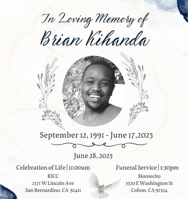 The Sudden Passing of Brian Kuria Kihanda Funeral Plans