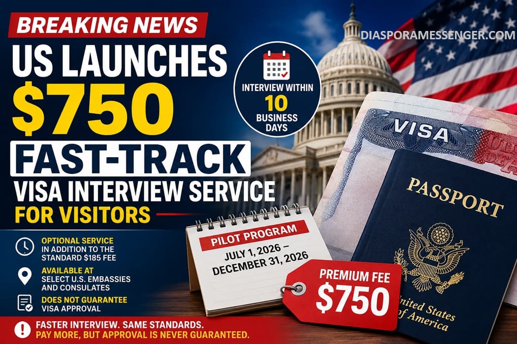 Breaking: US Launches $750 Fast-Track Visa Interview Service